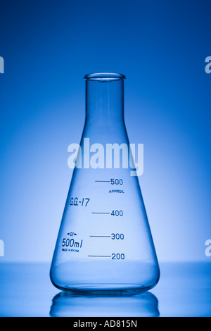 Glass science container with blue tint Stock Photo - Alamy