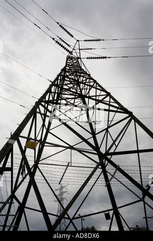 Barbed wire around the bottom of an electricity pylon Walthamstow ...