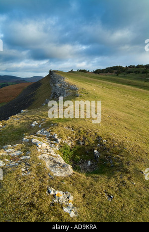 Limestone escarpment above Llangollen in North Wales, UK Stock Photo ...