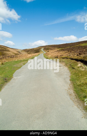 Moorland single track metalled road Stock Photo - Alamy