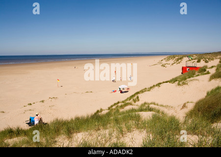 Cefn Sands beach at Pembrey Country Park in Carmarthenshire South Wales ...