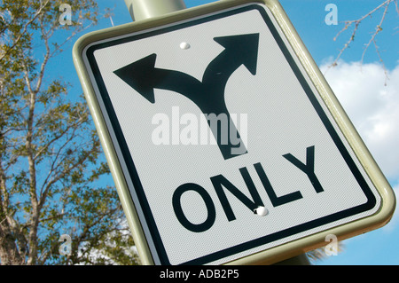 Misdirection turn sign for both left and right only and is not clear in ...