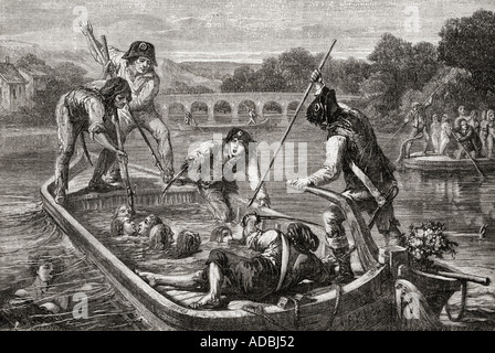 The drownings in the Loire during the Terror. French revolution. 1793 ...