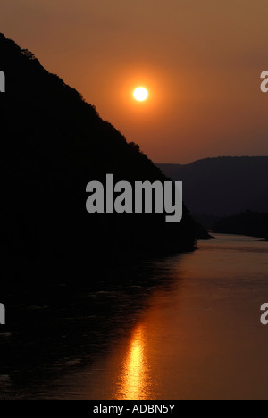 Sunset on the Susquehanna River at Hyner View State Park at Hyner ...