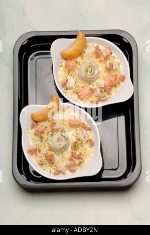 Mixed fish and seafood on spaghetti Stock Photo - Alamy