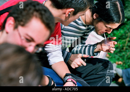 Female high school students smoking a cigarette Stock Photo - Alamy