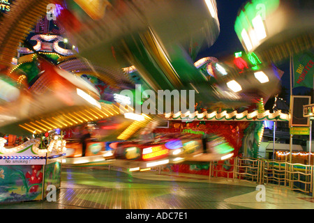 Fairground Excitement Movement Energy Night Neon Lights Dramatic Speed ...