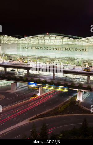 International Terminal building at night San Francisco International ...