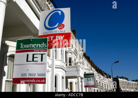 To Let property signs in residential street, London England UK Stock ...