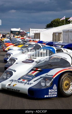 Lineup of classic Rothmans Porsche race winning Le Mans cars ...