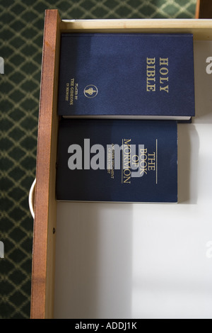 The Book of Mormon, Holy Bible in hotel room Stock Photo - Alamy