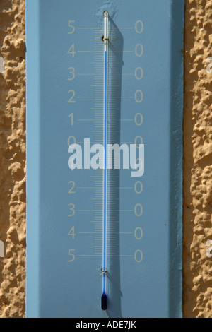 Thermometer showing 40 degrees Celsius or 104 degrees Fahrenheit during ...