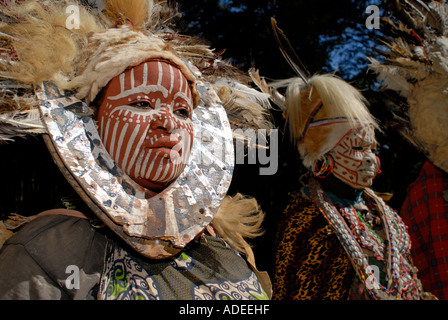 Kikuyu women in traditional dress singing and dancing to entertain ...