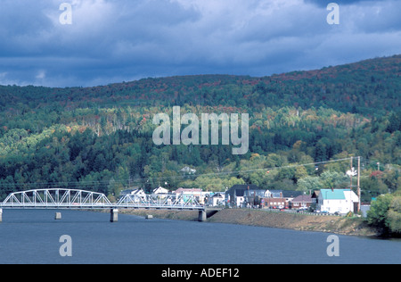 Perth Andover New Brunswick Canada from a distance with boreal forest ...