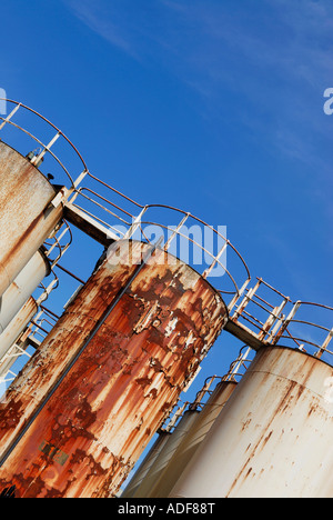 Corroded and corroding chemical storage vessels in a chemical plant ...
