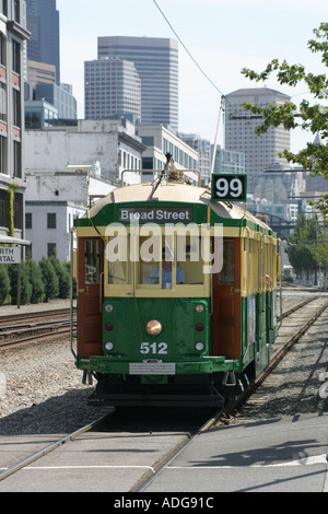 Restored electric trolley George Benson Waterfront Streetcar line ...