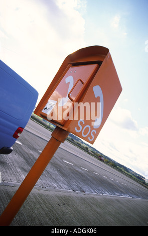 SOS telephone, roadside emergency telephone, call box, along the German ...