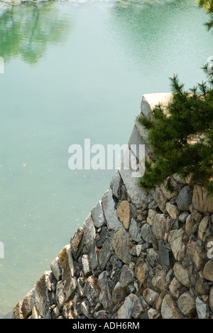 Stone Wall Foundation of a Japanese Castle Stock Photo - Alamy