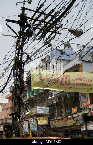 electricity cables in old delhi Stock Photo: 15868779 - Alamy