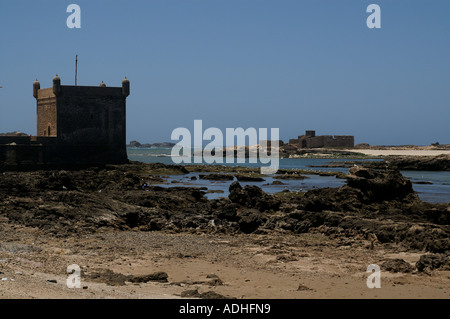 Turret Sqala du Port on ramparts by port of Essaouira Morocco Stock ...