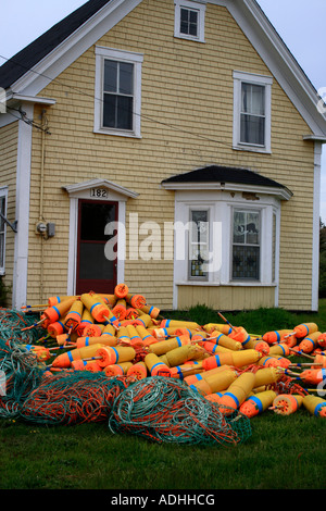 buoys Jordan Bay, Lighthouse Route, Nova Scotia, Canada, North America ...