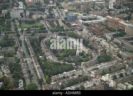 Aerial view of Thornhill Square, Barnsbury, London Borough of Islington ...