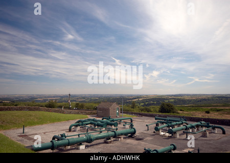 A high pressure mains gas pipeline signs in a rural location in the U.K ...