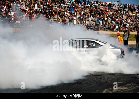V8 engined car performing a burnout at an Australian burnout ...