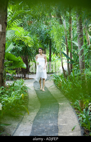 spa a walking woman Stock Photo - Alamy