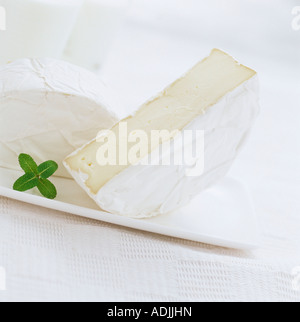 brie cheese plate dish buds cheese dairy food Stock Photo - Alamy