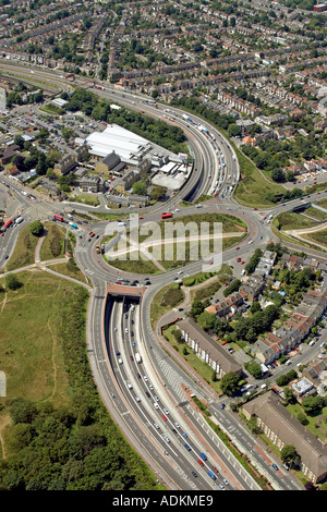 aerial view above roundabout west side of Munich Germany Stock Photo ...