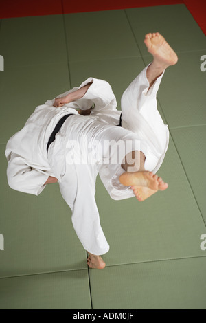 Two Men Competing in a Judo Match Stock Photo - Alamy