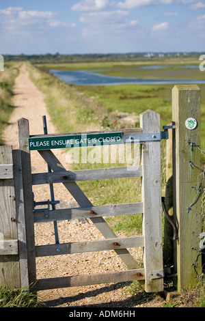 Gate on the Solent way footpath at Emsworth, Hampshire, UK Stock Photo ...