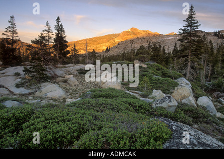 Sunset near 4Q Lakes in the Desolation Wilderness, Eldorado National ...