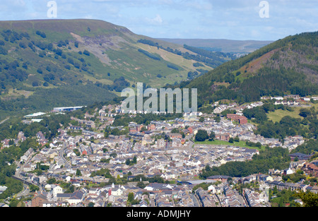 View over town of Abertillery Blaenau Gwent South Wales UK GB EU Stock ...