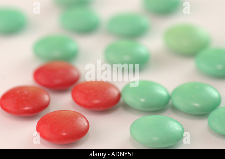 Red and green integrated smarties Stock Photo: 4396890 - Alamy