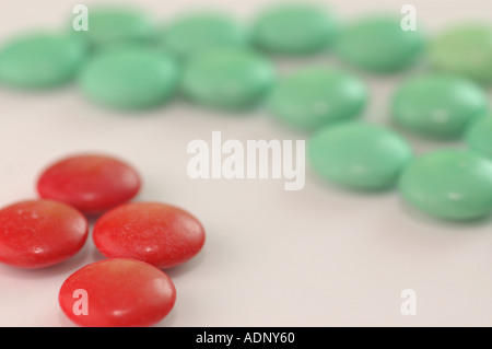Red and green integrated smarties Stock Photo: 4396890 - Alamy