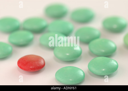 Red and green integrated smarties Stock Photo: 4396890 - Alamy