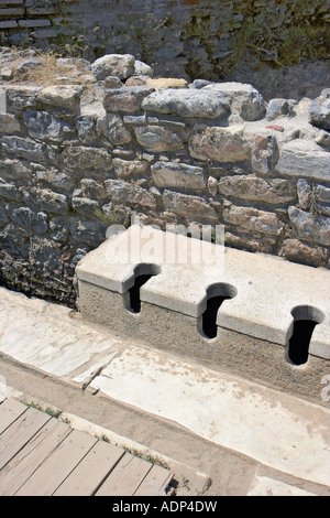 Archaeological ruins of ancient toilet structure in Caesarea, Israel ...