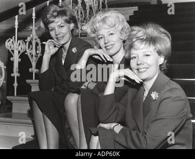 BEVERLEY SISTERS UK vocal group about 1959 with from left Teddy, Joy ...