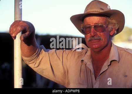 Australia Northern Territory MR Terry Karger supervises cattle drive at ...