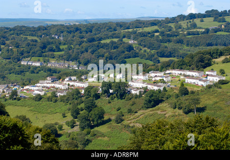 View over village of Llanhilleth Blaenau Gwent South Wales UK GB EU ...
