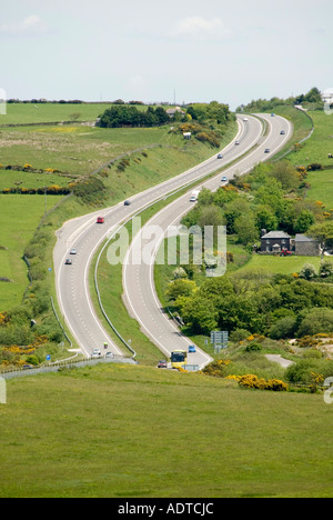 Cars on the A30 in Cornwall UK Stock Photo - Alamy