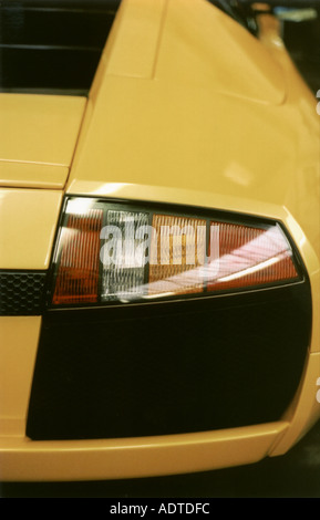 Rear view of a white Lamborghini Murciélago on display in the ...