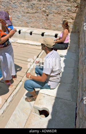 Archaeological ruins of ancient toilet structure in Caesarea, Israel ...