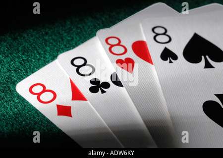 All four eights from pack of playing cards Stock Photo - Alamy
