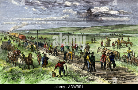 Transcontinental Railroad across the Great Plains. Manifest Destiny ...
