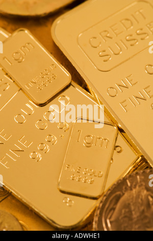 A closeup shot of shiny Gold bars and Financial concept isolated on ...