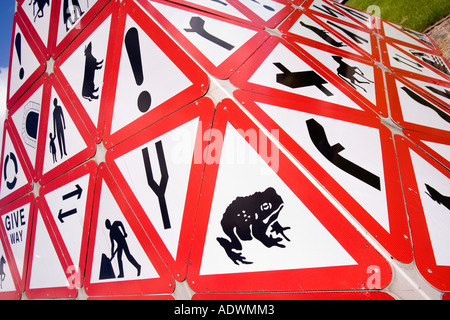 'Magic Roundabout' Road Sign Sculpture, Cardiff, Wales, UK Stock Photo ...