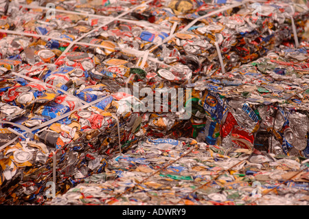 baled recycled steel cans Stock Photo - Alamy